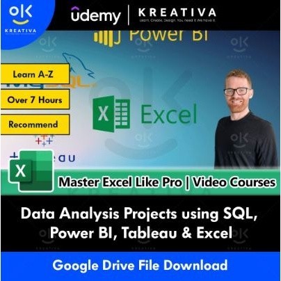 Video Course- Data Analysis Projects using SQL, Power BI, Tableau & Excel | Learn Excel | Excel ...