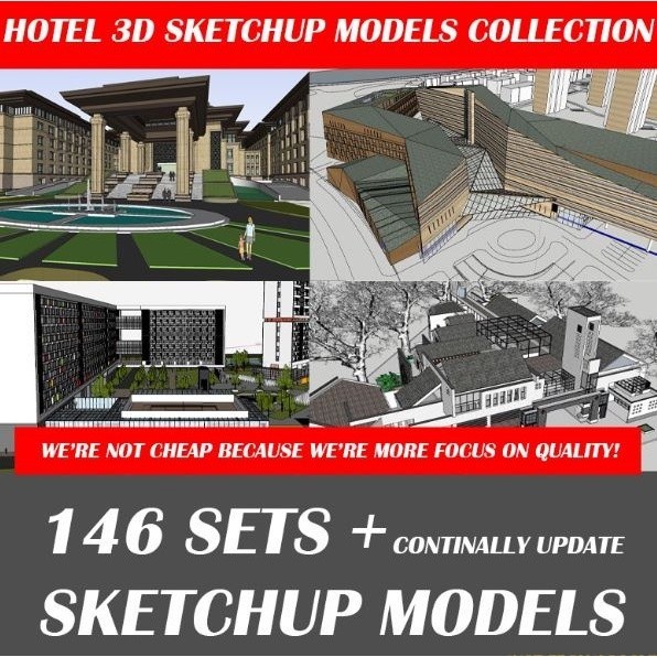 146 Sketchup 3D model hotel design concept models architecture student ...