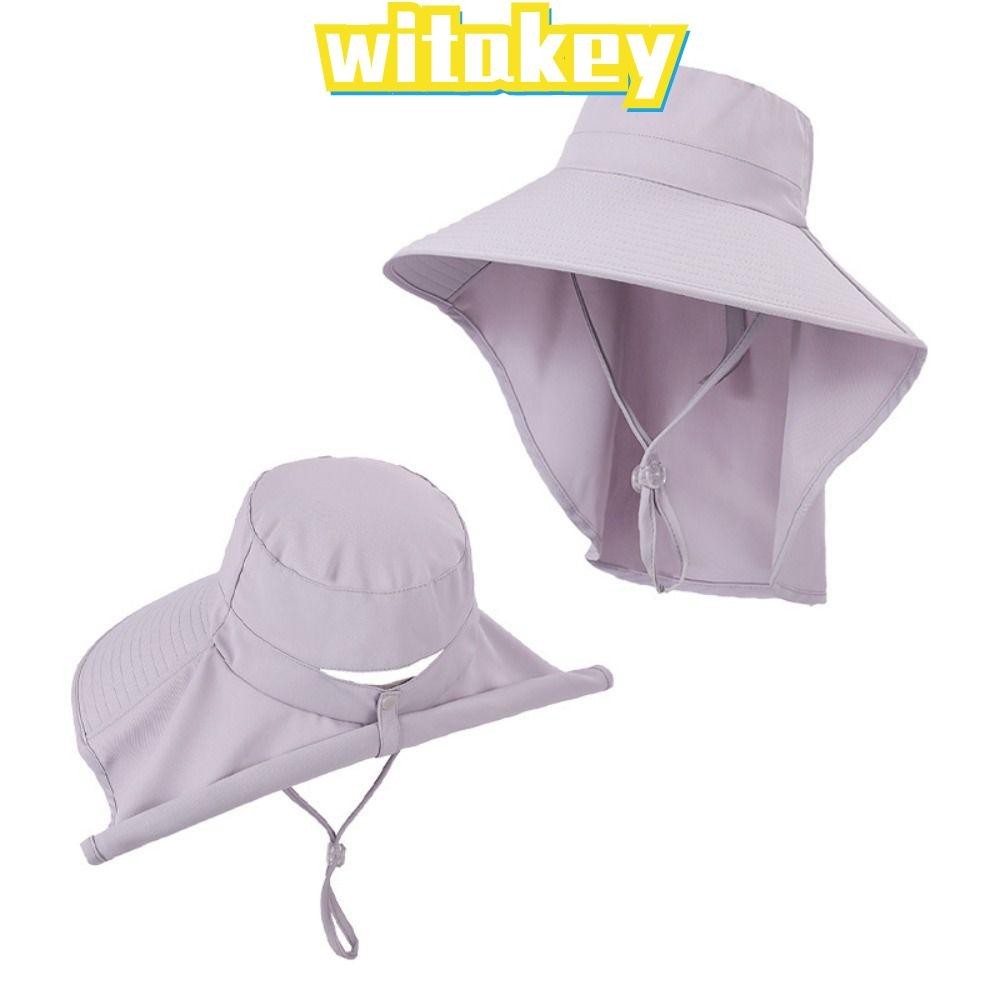 Witakey หมวกชาวประมงกลางแจ้ง, แฟชั่น UV ป้องกันผู้หญิง ฤดูร้อน, ป้องกันคอ ปีกกว้าง ผ้าคลุมไหล่ตก ...
