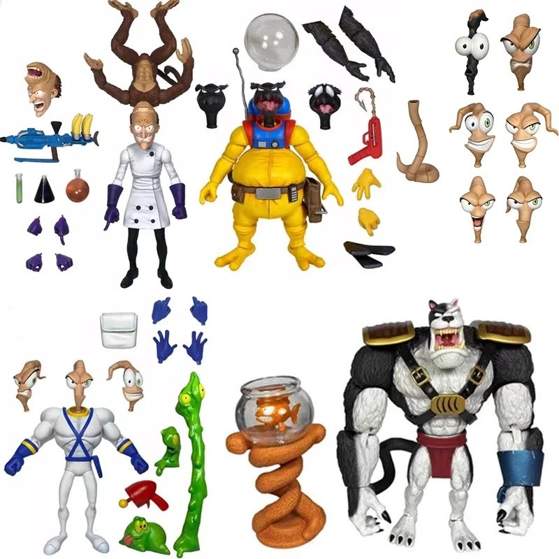 ในสต็อก Pdna 1/12 Earthworm Jim Action Figure Psy-Crow Snot Worm Body ...
