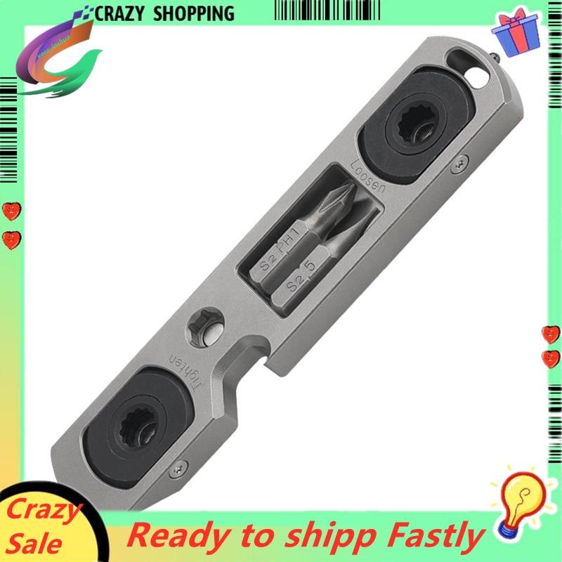 Titanium Alloy Multi-Functional Mini Ratchet ไขควงประแจที่เปิดขวด EDC ...