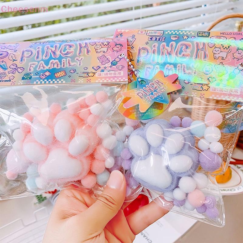 Cheenm Handmade Flocking Cats Paw ความเครียดบรรเทา Squishy ของเล่น ...