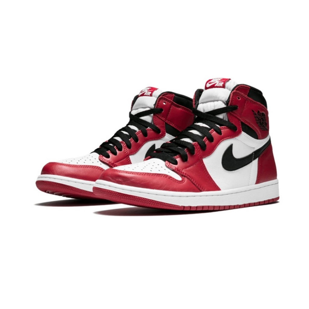 รองเท้าบาสเก็ตบอล！AJ1 Nike Bred Air Jordan 1 Toe High Top"Chicago ...