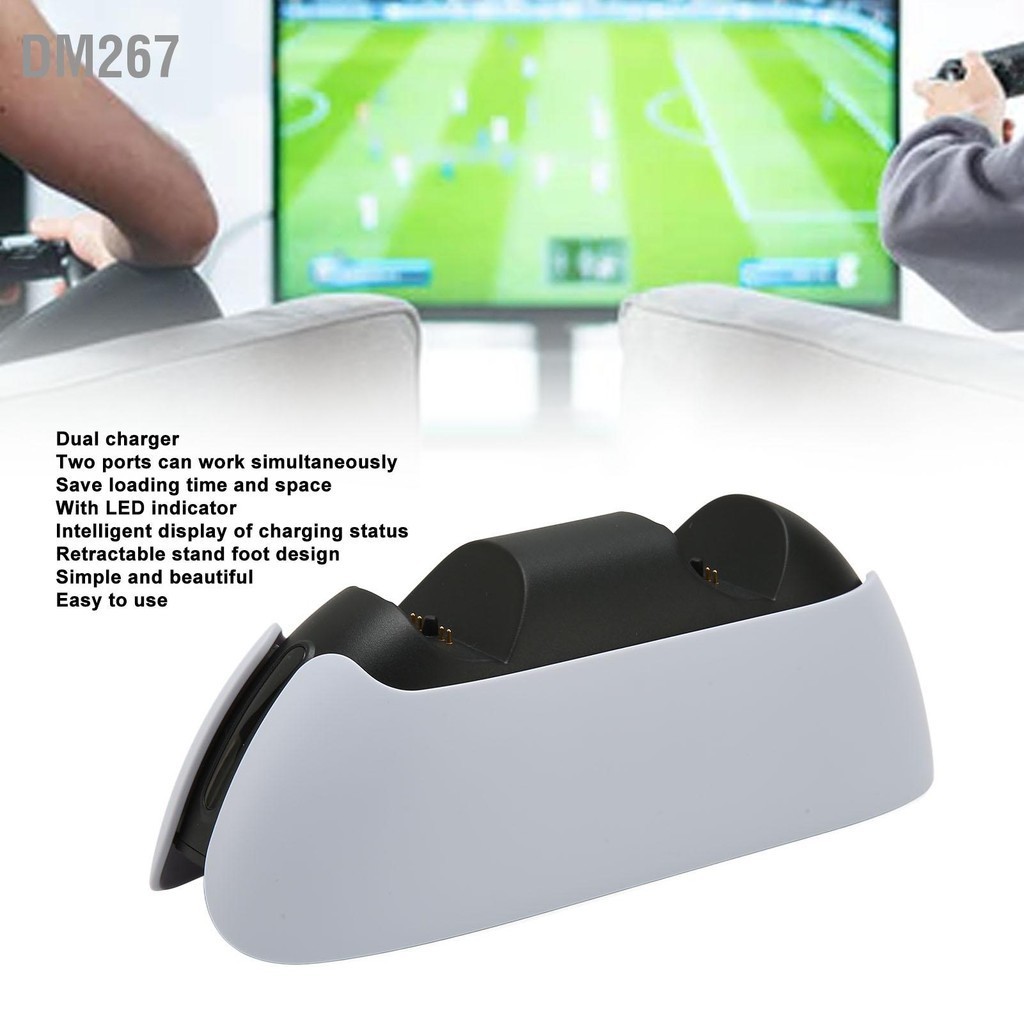 DM267 สำหรับ PS5 Controller Charger Dual แท่นชาร์จพร้อมไฟ LED Docking ...