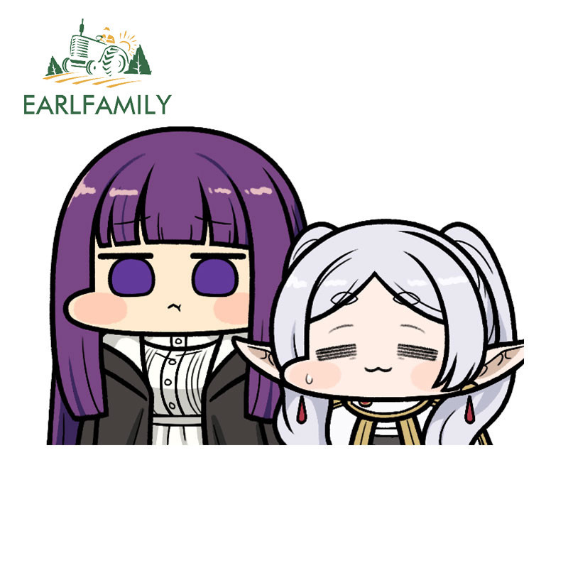 Earlfamily สติกเกอร์ฉลาก ลาย Frieren Chibi JDM กันน้ํา 13 ซม. x 8.9 ซม. ...