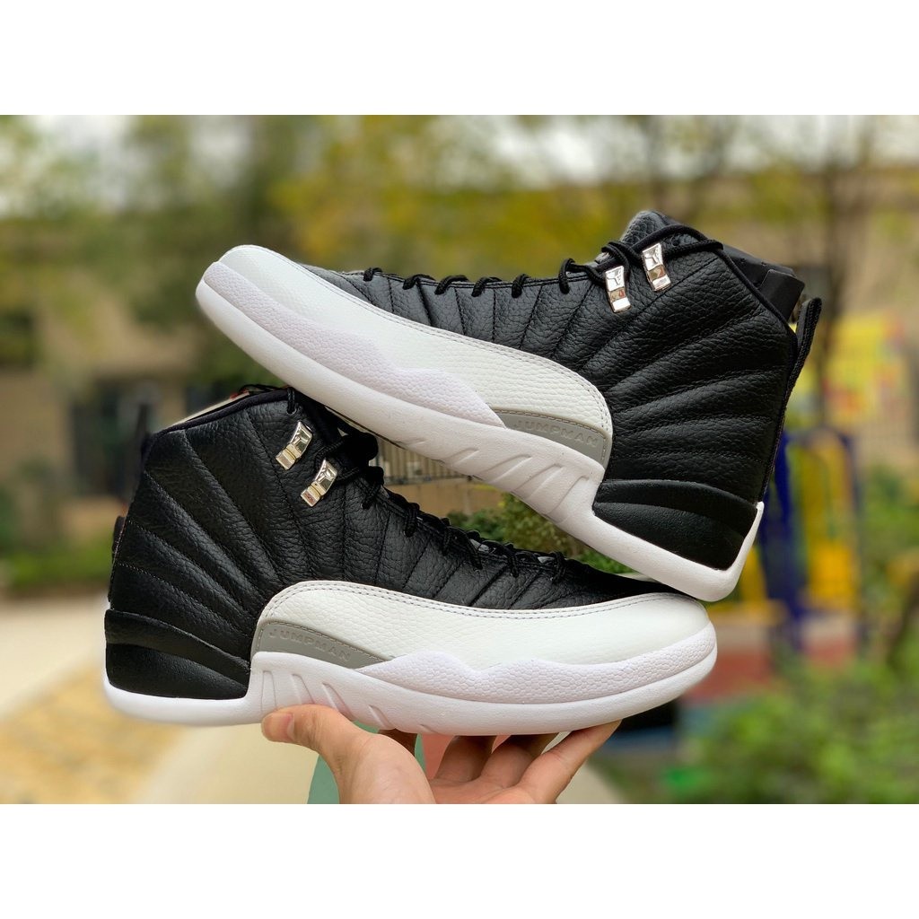 EPMJ Air Jordan Retro 12 XII Playoff สีดำสีขาวสีแดง AJ12 รองเท้ากีฬา ...