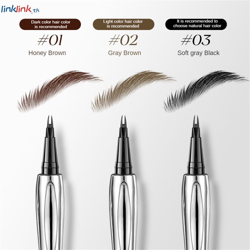 2 Forked Eyebrow Ink Pen Long Lasting 3d Fork ดินสอเขียนคิ้วกันน้ำ ...