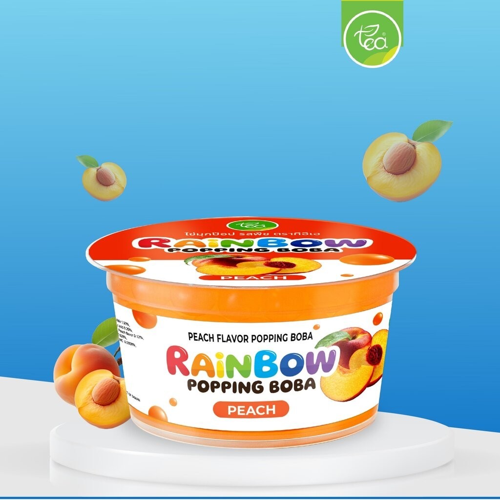 มุกป๊อป รสพีช ไข่มุกป๊อป เรนโบว์ป๊อปปิ้ง ท็อปปิ้ง เครื่องดื่ม Rainbow ...