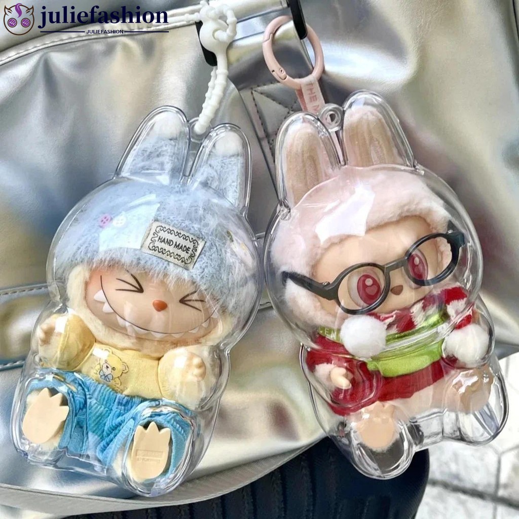 Juliefashion สําหรับ Labubu V1 V2V3 ป้องกันอะคริลิคกรณีโปร่งใสแบบพกพา ...