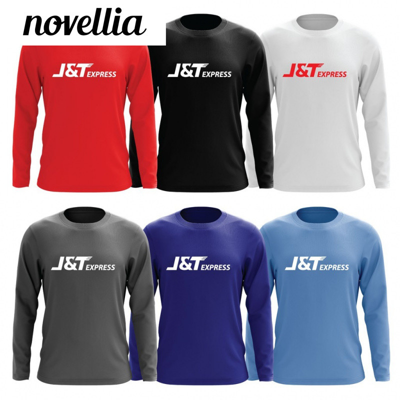 พร้อมสต็อก J & T Express Rider Long sleve JNT เสื้อยืด Baju Delivery ...