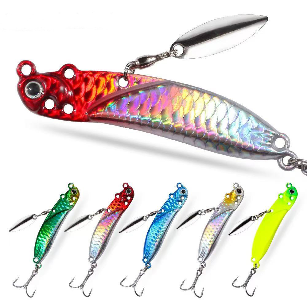 1pc 7g 10g 15g 20g โลหะ VIB ช้อน Spinner Lure VIB Lure เหยื่อ Jig เลื่อมตกปลา Wobbler Trolling ...