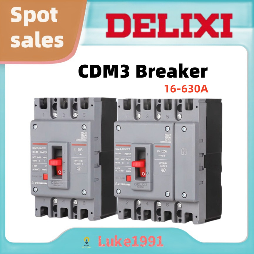 DELIXI CDM3 3P 4P 2P พลาสติกกรณี Circuit Breaker 100A สวิทช์อากาศ 160 3 ...