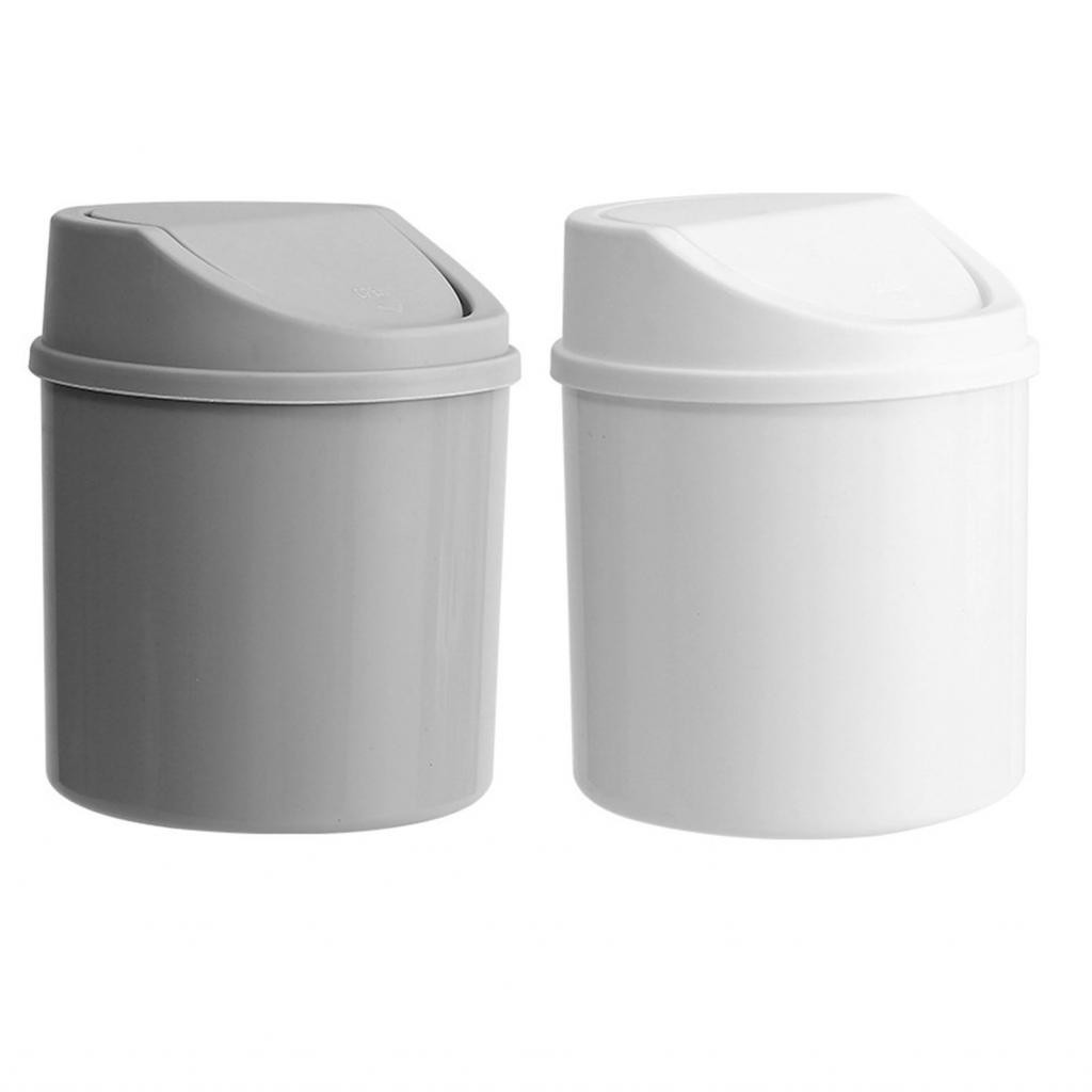 Desktop Plastic Trash Can Odor Control Space Saving Self Leveling Desk ...