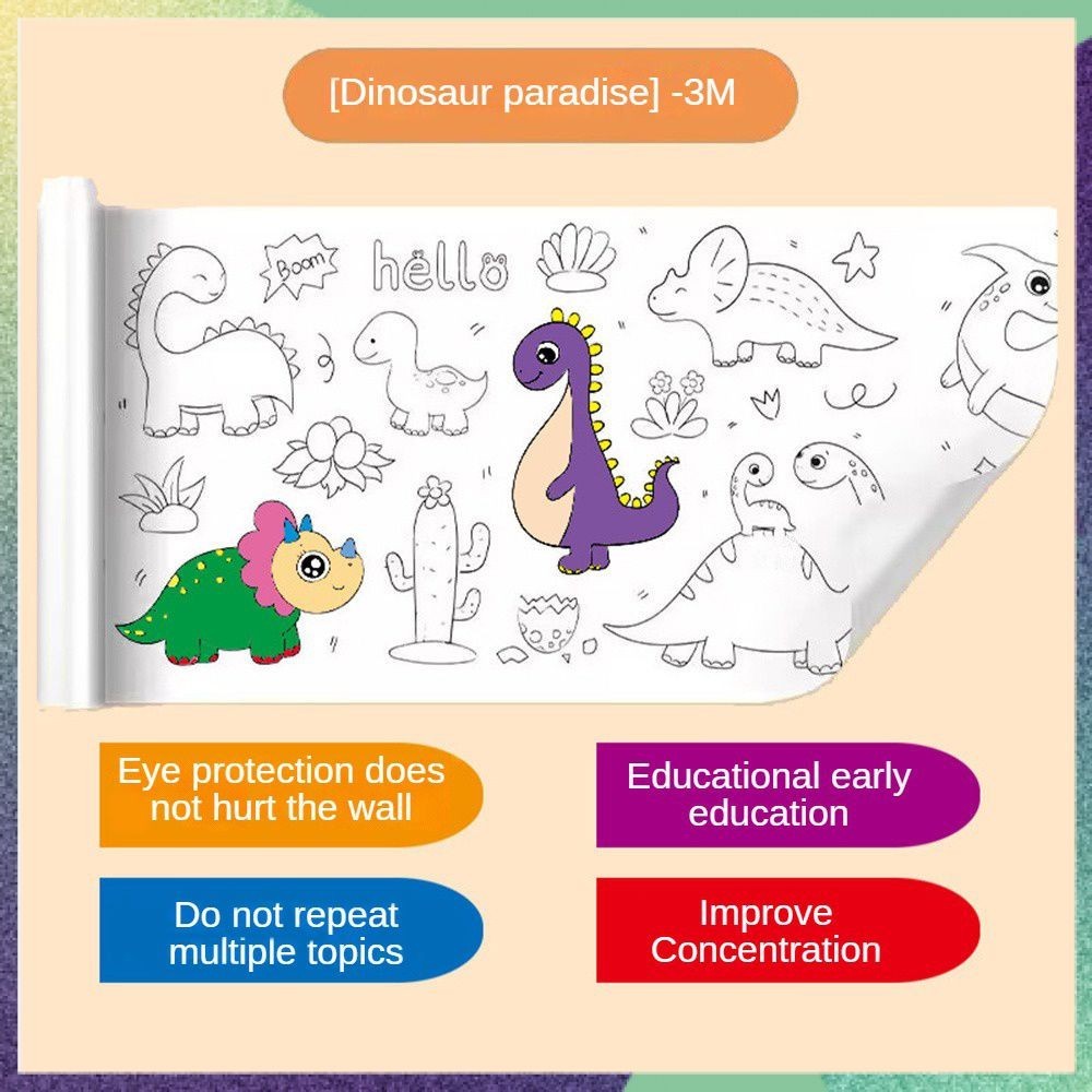 【vanilla01】 กระดาษระบายสีสำหรับเด็ก Graffiti Scroll วาดม้วน DIY สี ...