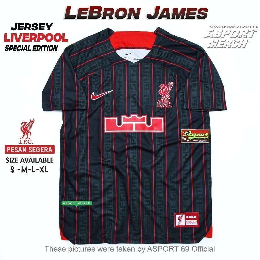 Lfc SPECIAL EDITION X LEBRON JAMES 2022 2023 JERSEY LIVERPOoL LEBRON ...