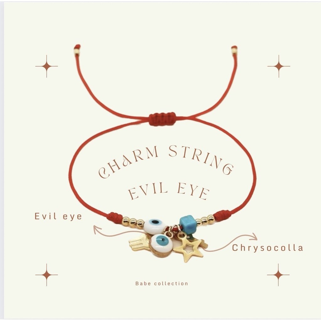 charm string evil eye bracelet กำไลมงคล ปกป้องผู้สวมใส่ ความสัมพันธ์ H126 | Shopee Thailand
