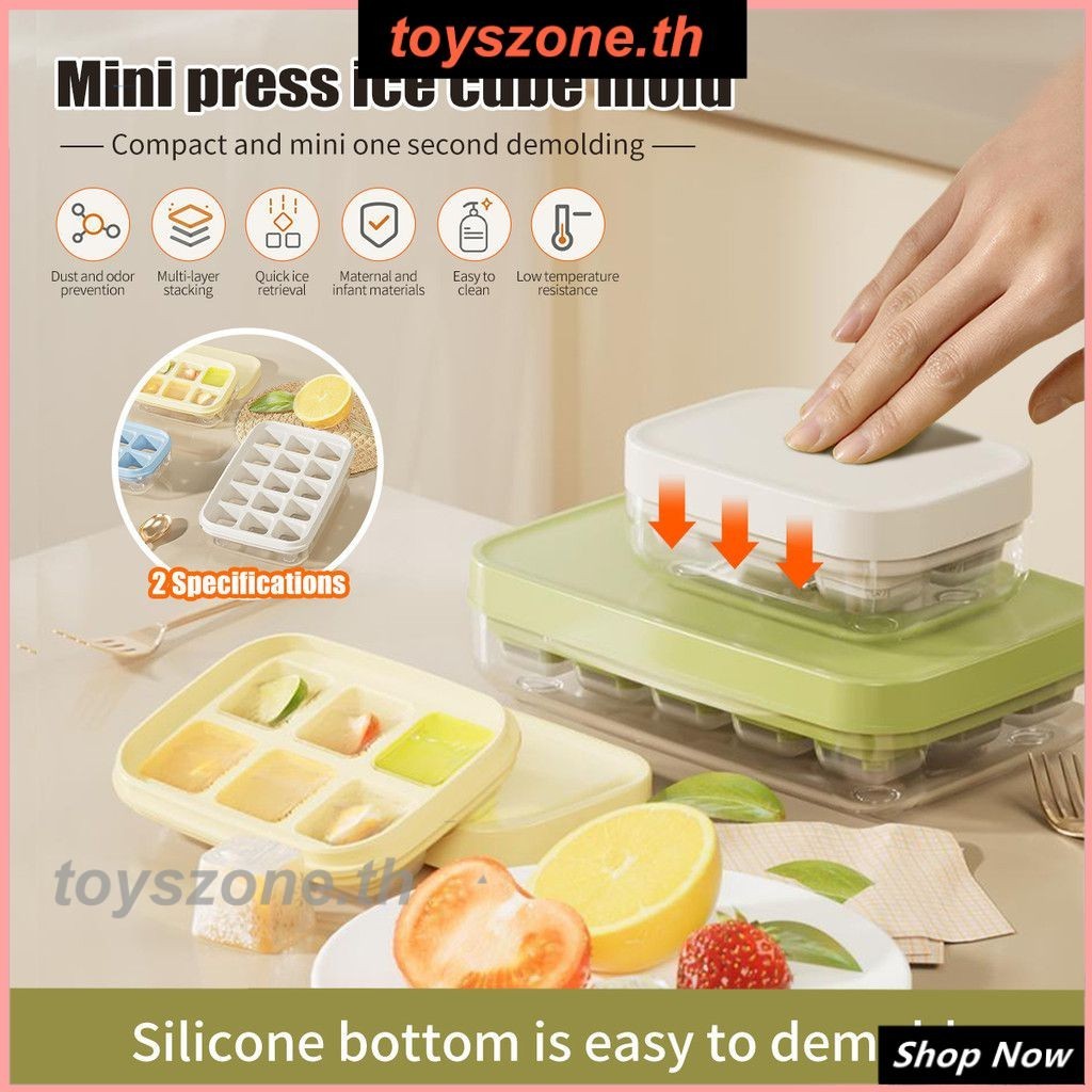 6/15 Grid Press Ice Cube Mold Ice Lattice Ice Box Home Storage Box With ...