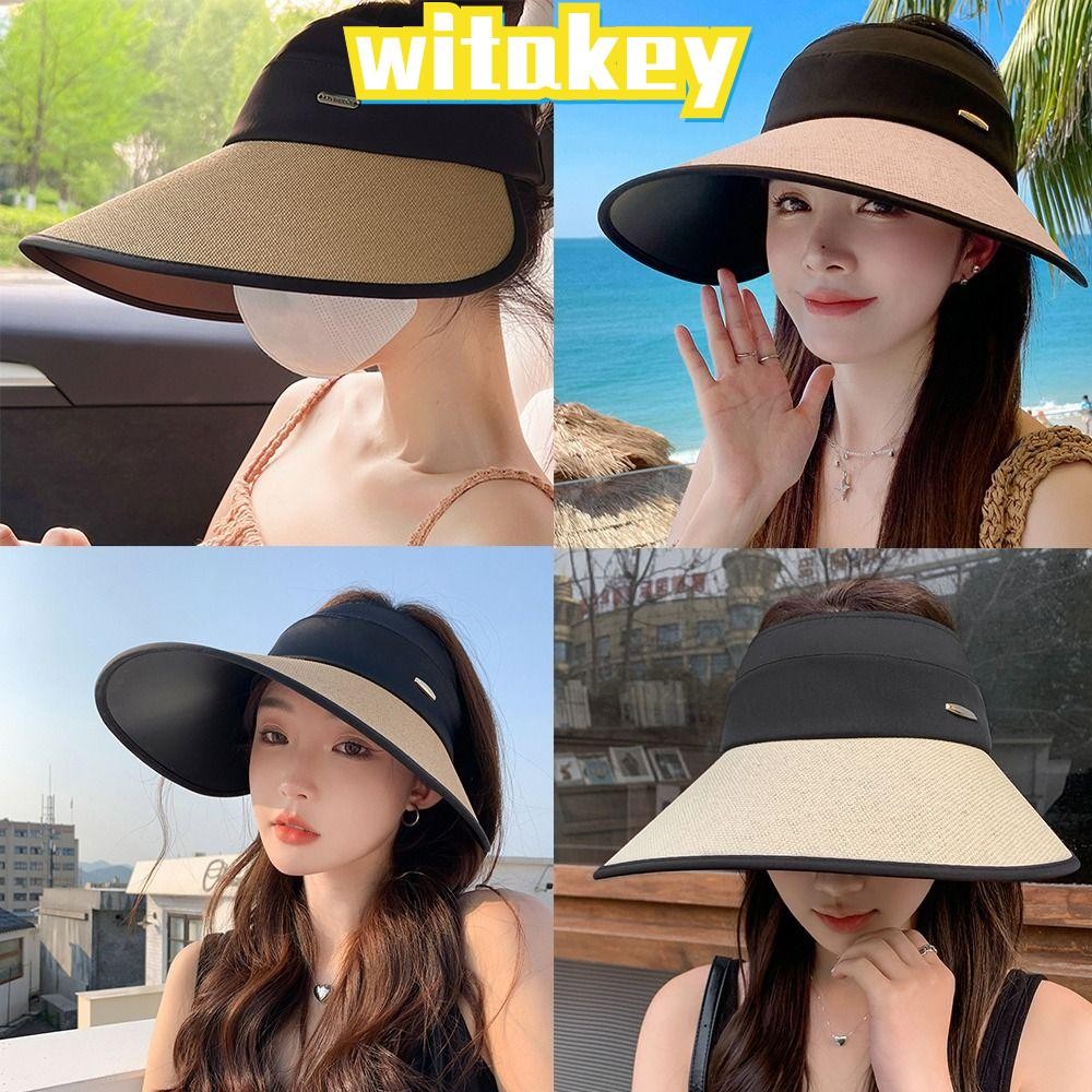 Witakey หมวกด้านบนที่ว่างเปล่า, หมวกฟางระบายอากาศป้องกันรังสียูวี, ขายร้อน Anti-Sun UPF50 หมวก ...