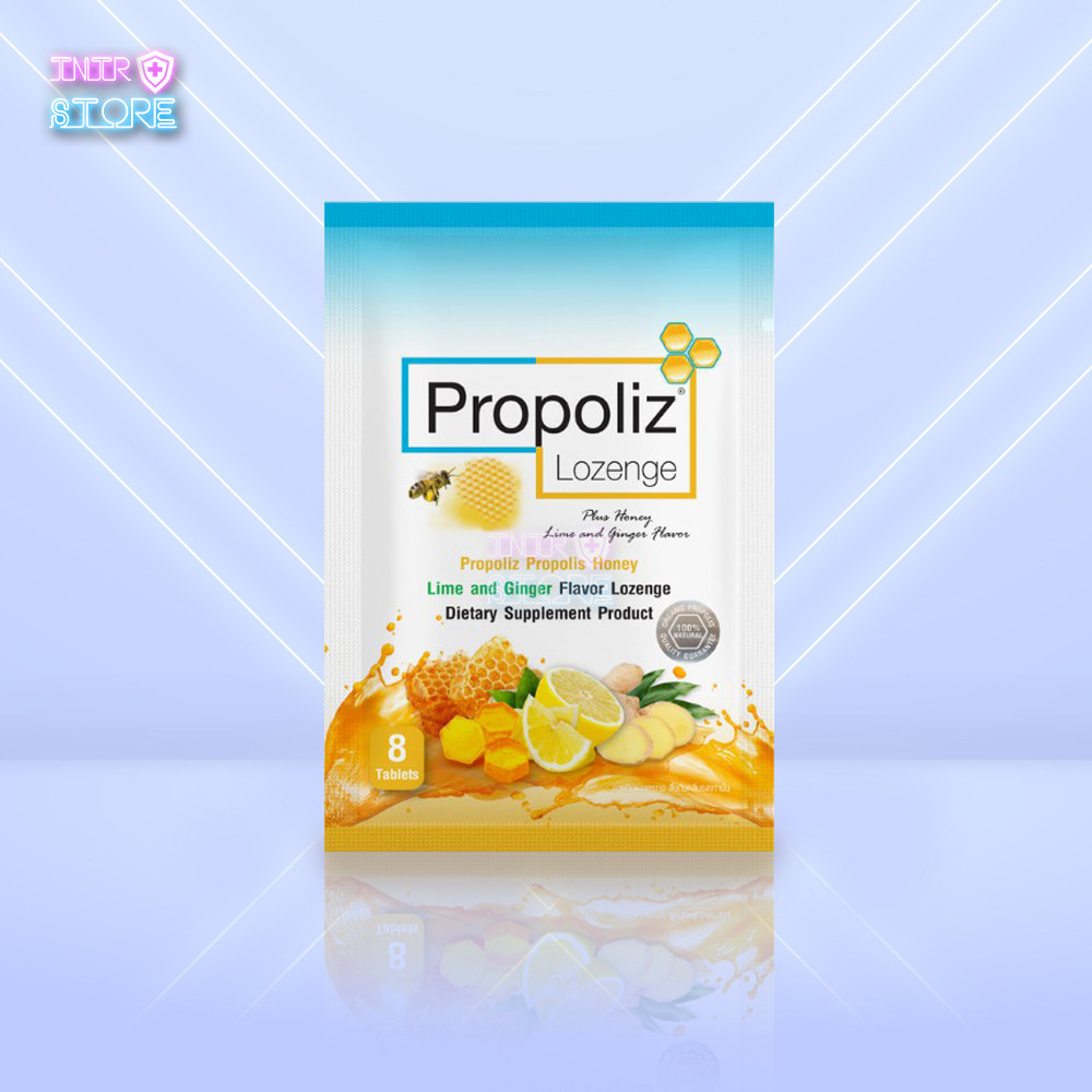 Propoliz Lozenge (โพรโพลิซ มิกซ์ ชนิดเม็ดอม) ขนาดบรรจุ 8 เม็ด/ซอง ...