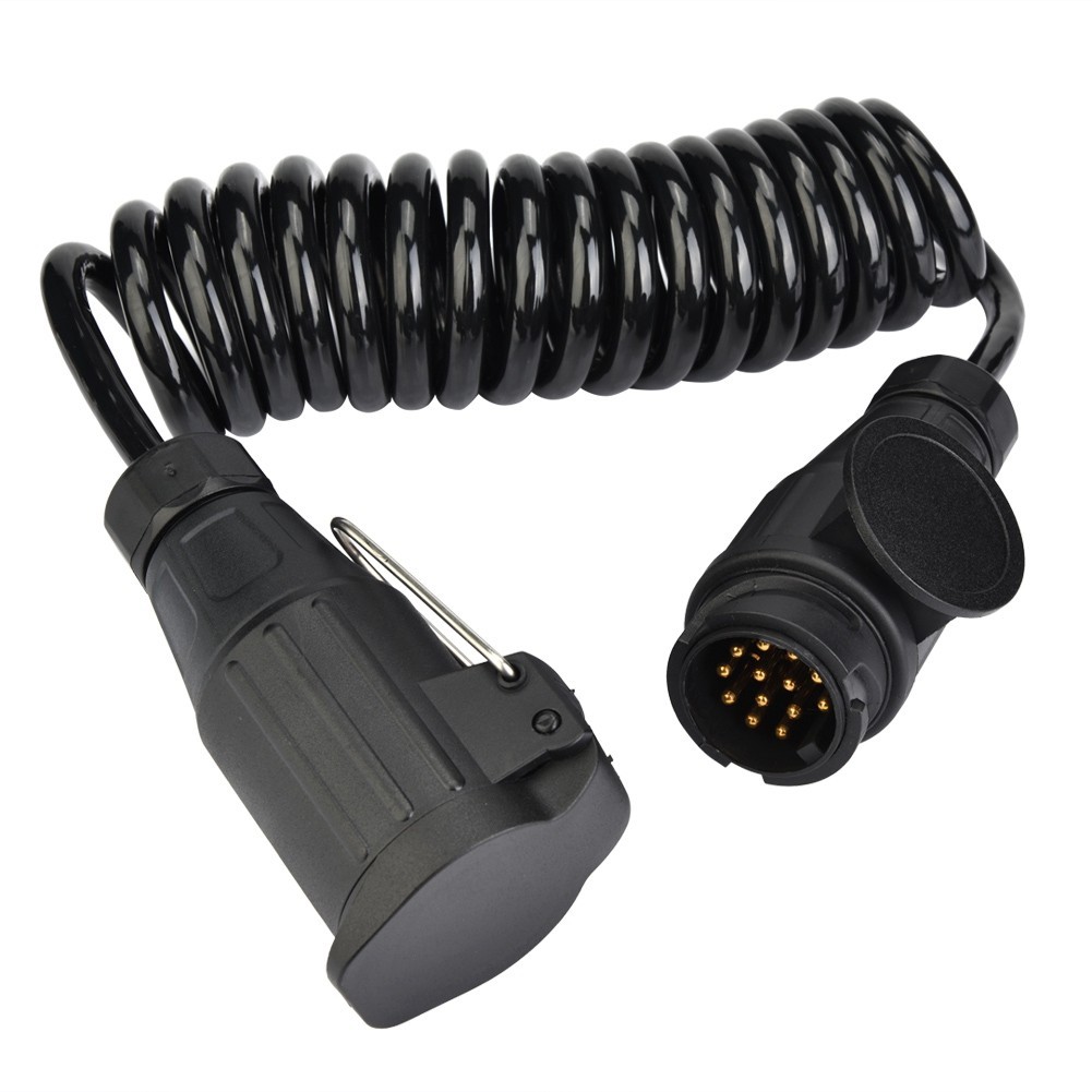13 Pin Trailer Plug Wiring Spring Cable Connector Adapter for Caravan ...