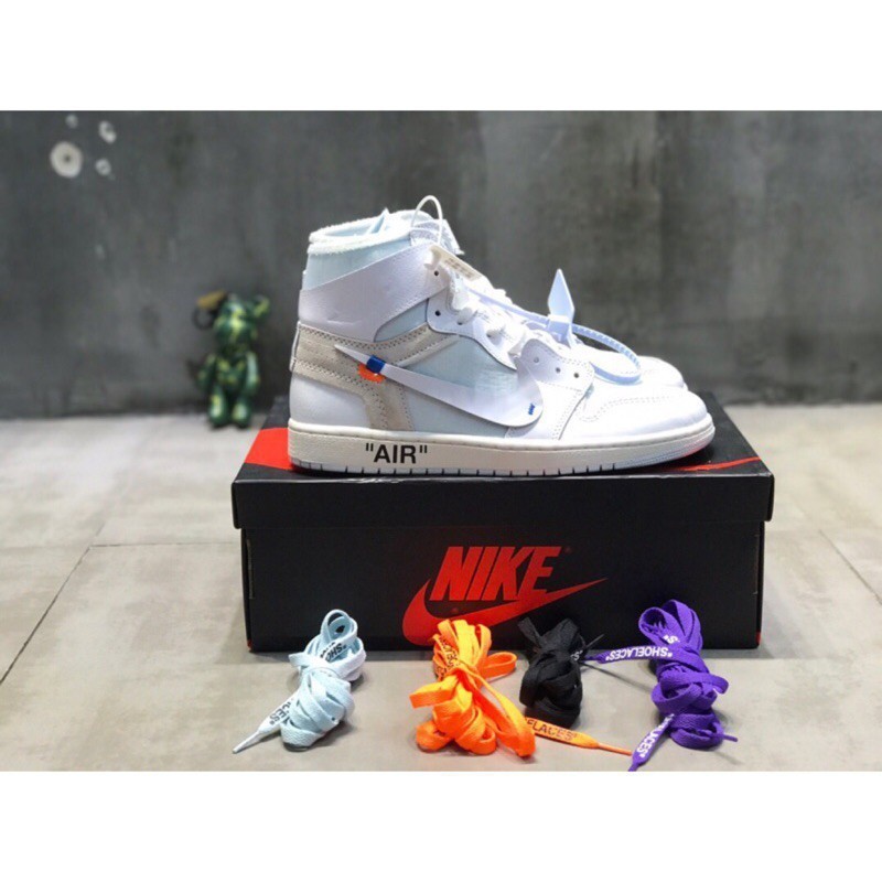 Nike Air Jordan 1 x OFF WHITE aj1 x ow WHITE Joint Series คุณภาพสูง | Shopee Thailand