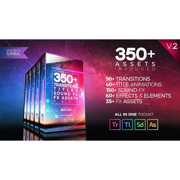 [พร้อมส่ง] 350+ Video Transitions & Sound FX Assets Bundle Presets ...
