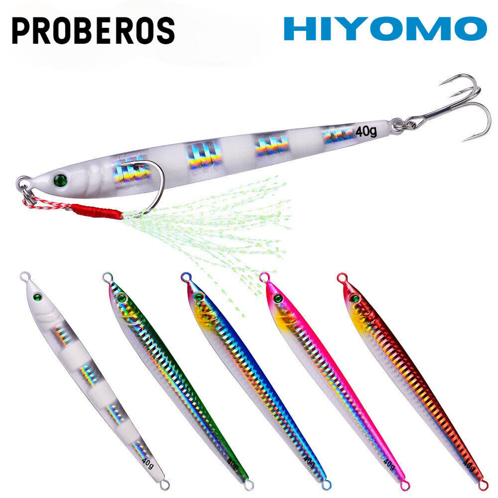 Proberos 1PCS ตกปลาทะเล Jigging Lure โลหะ Jig 7g 10g 14g 17g 21g 28g 40g 60g Luminous Life เช่น ...
