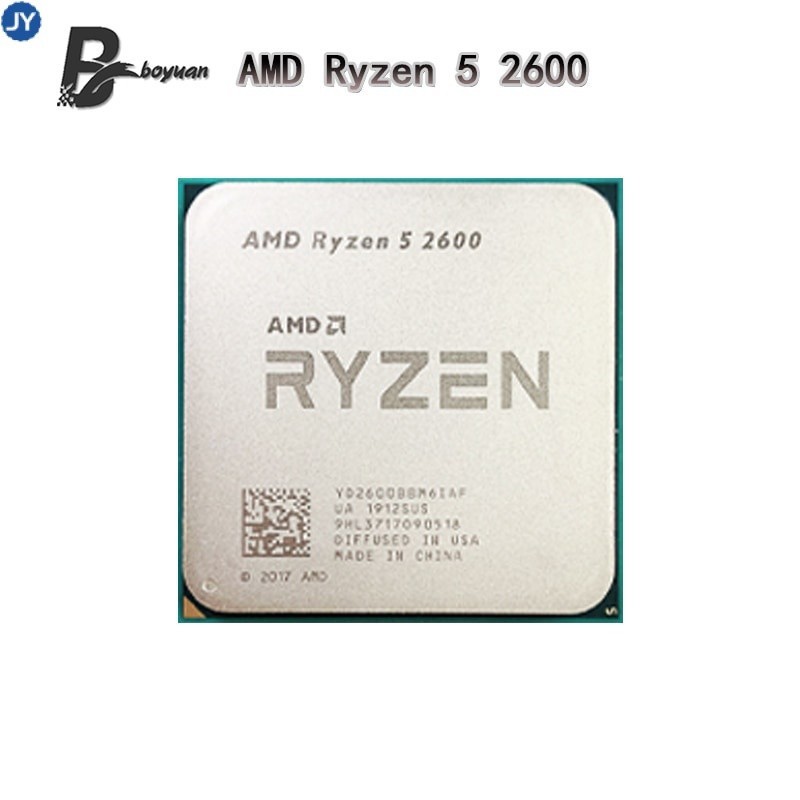 Amd Ryzen 5 2600 R5 2600 3.4 GHz Six-Core โปรเซสเซอร์ CPU สิบสองเกลียว YD2600BBM6IAF รองรับซ็อกเ ...