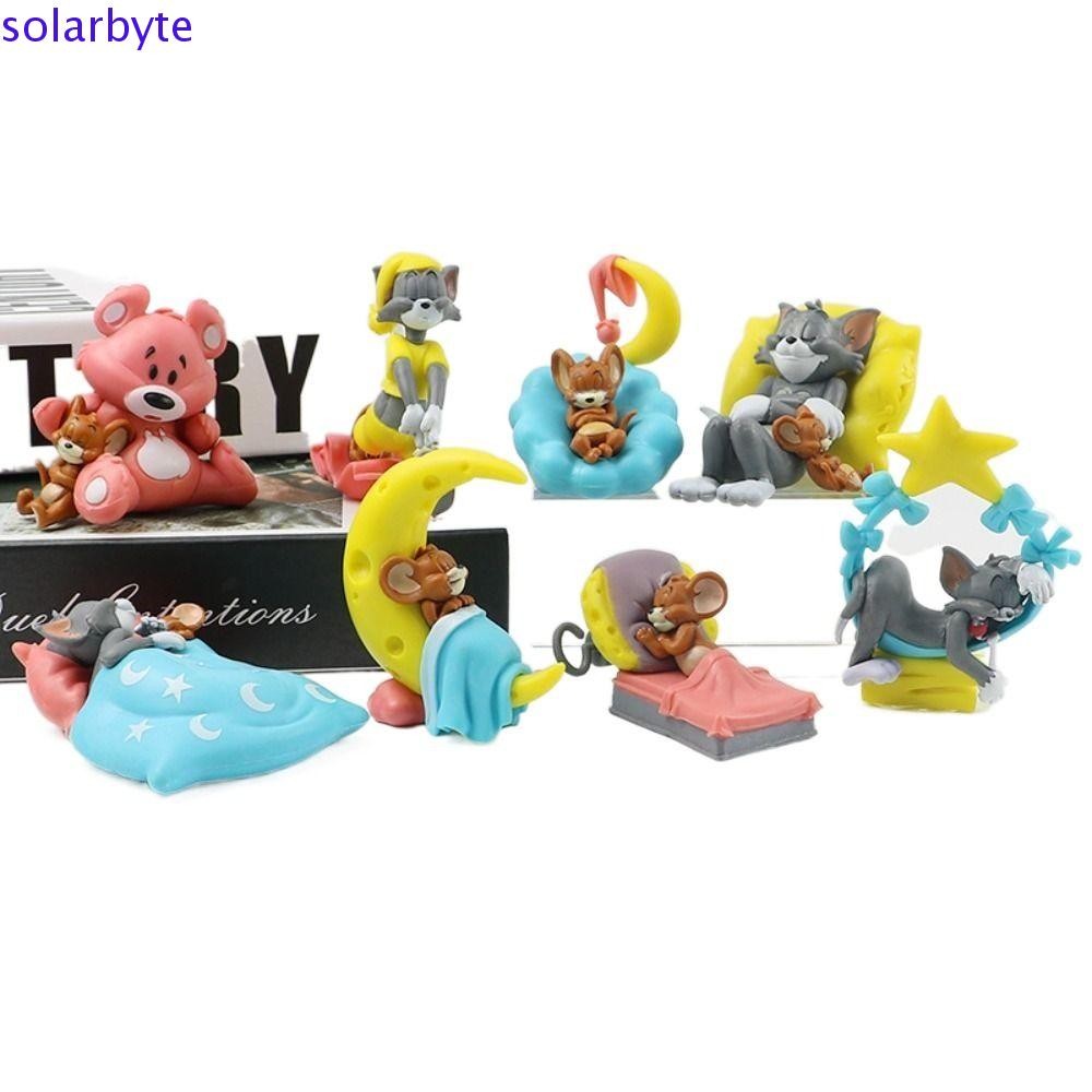 Solarbyte แมวและเมาส์รูปเค้กเบเกอรี่ของขวัญ Kawaii Creative รูปปั้นตุ๊กตาประติมากรรม Talking Tom ...