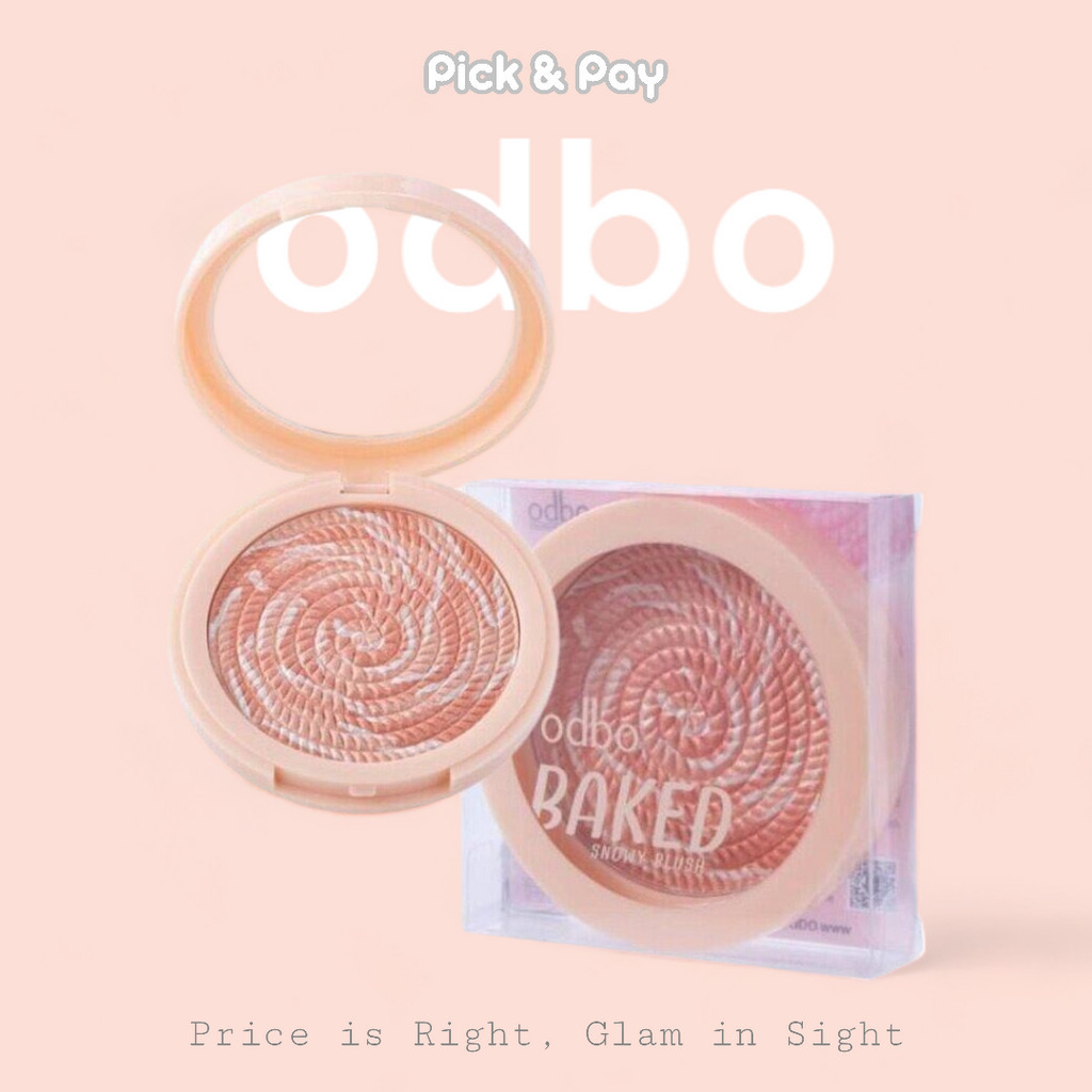 ODBO บลัชออน สีสวยสดใส มีออร่า ผิวเป็นธรรมชาติ BAKED SNOWY BLUSH (OD1308) | Shopee Thailand