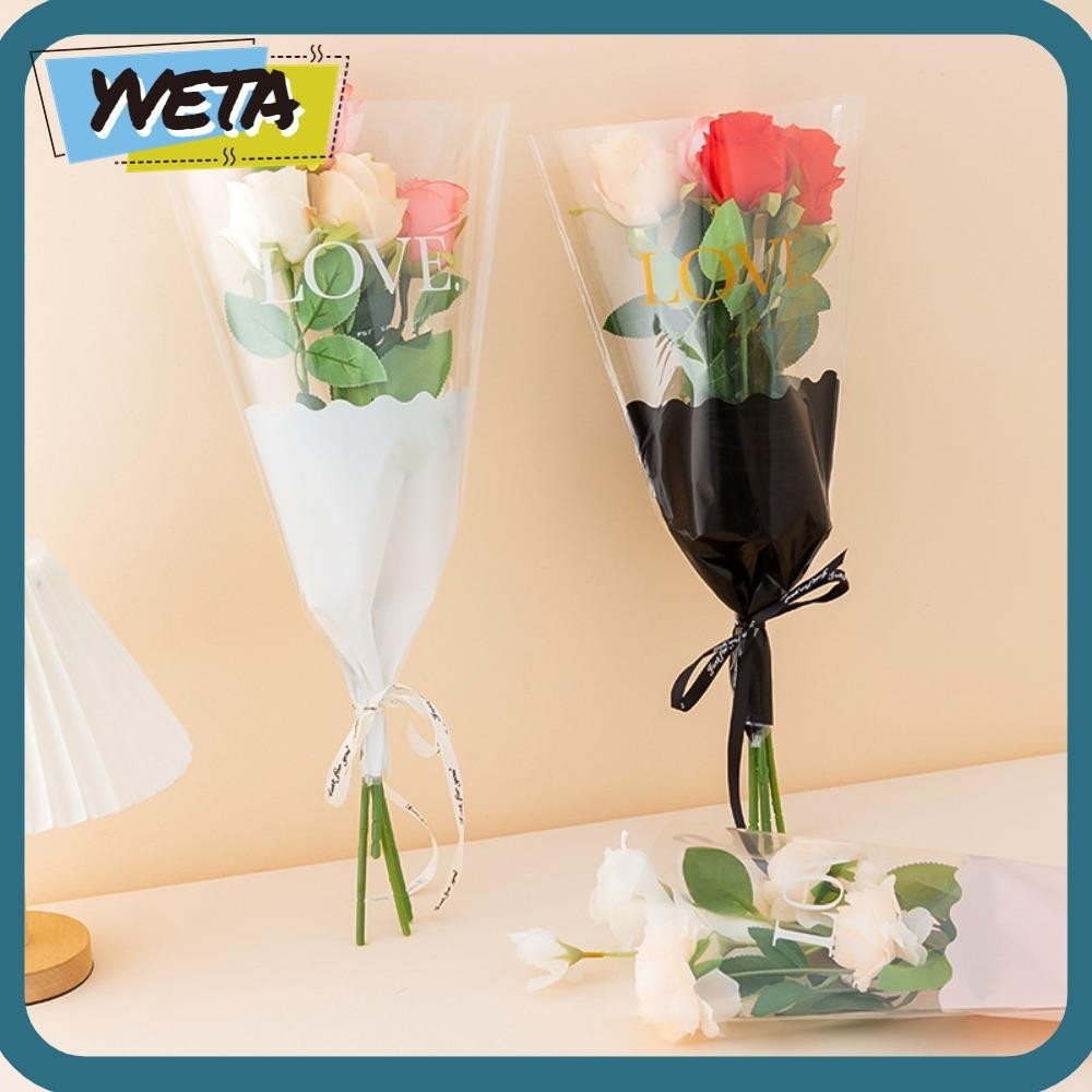 Yveta ถุงพลาสติกใส สําหรับใส่ช่อดอกกุหลาบ 50 ชิ้น | Shopee Thailand