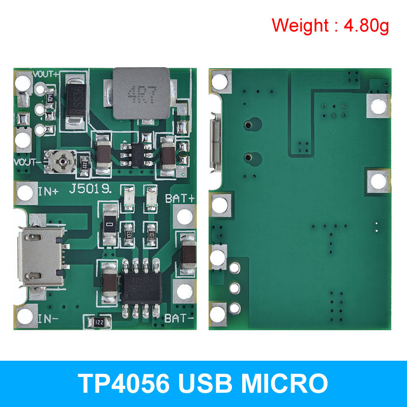 ใหม่ บอร์ดชาร์จแบตเตอรี่ลิเธียม Li-ion 18650 3.7V 4.2V DC-DC TP4056 DIY สําหรับ arduino | Shopee ...
