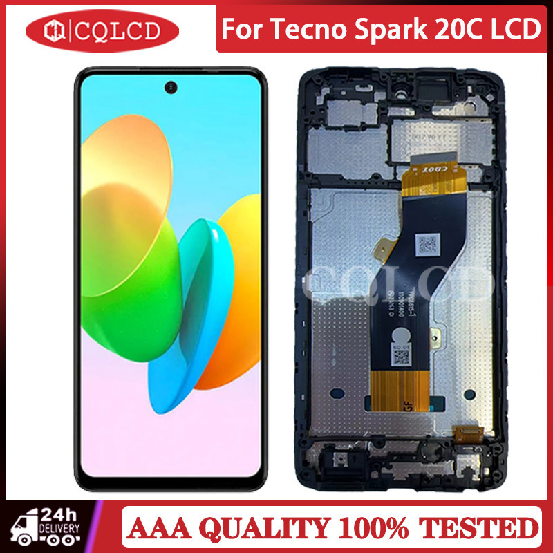 แผงหน้าจอสัมผัสดิจิทัล LCD พร้อมกรอบ สําหรับ Tecno Spark 20C BG7n | Shopee Thailand