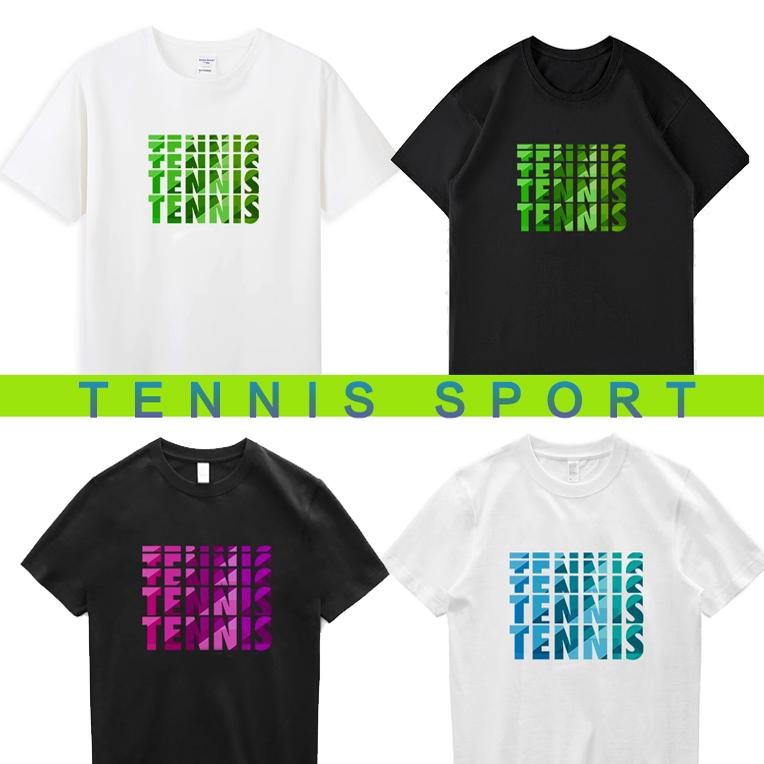 Tennis Letter เสื้อยืดผู้ชายและผู้หญิงแขนสั้นการแข่งขันการฝึกอบรมรอบคอ ...