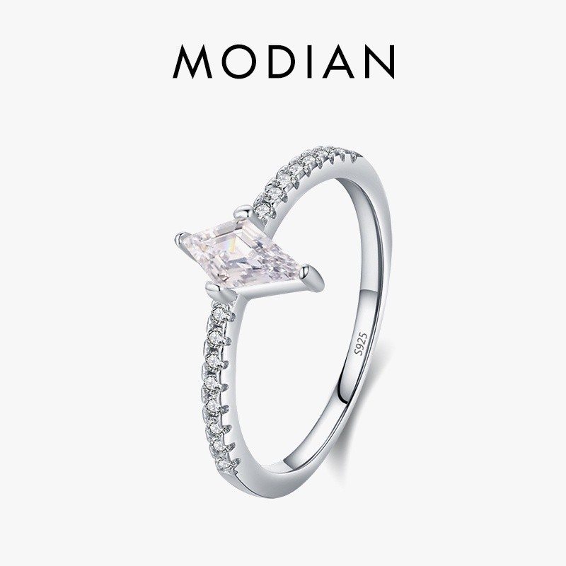 Modian แหวนเงินแท้ 925 ประดับเพทาย หรูหรา เครื่องประดับ สําหรับผู้หญิง หมั้น งานแต่งงาน | Shopee ...