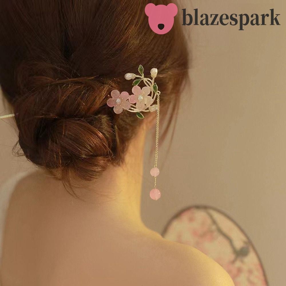 Blazespark Hanfu ผม Sticks คลาสสิกประณีตดอกไม้พู่ Cheongsam ทรงผมออกแบบเครื่องมือสไตล์จีน ...