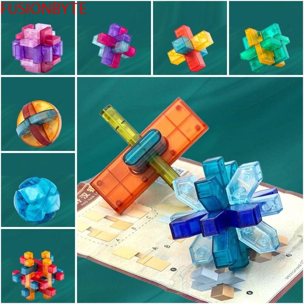 Fusionbyte IQ ปริศนาพัฒนาสมอง, ล็อค LuBan โปร่งใส Kong Ming ล็อค, ปริศนาพัฒนาสมองปลดล็อคของเล่น ...