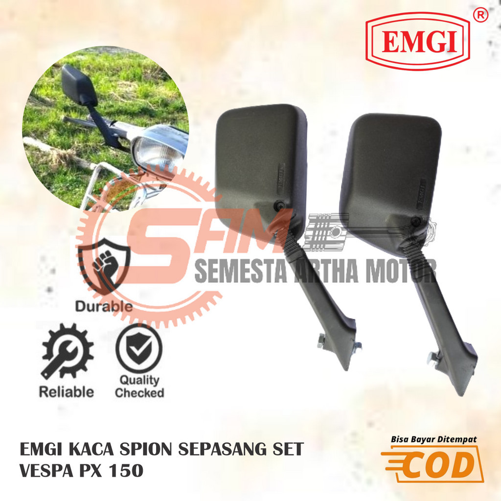 Emgi Vespa PX 150 ชุดกระจกมองหลัง Plus แผ่นคู่เสารถจักรยานยนต์สากล ...