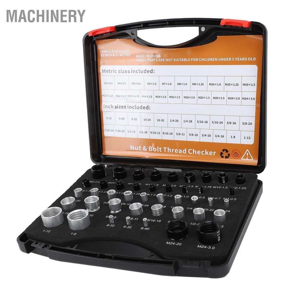 Machinery 44PCS Nut และ Bolt Thread Checker 10B21 เหล็กคาร์บอนความ ...