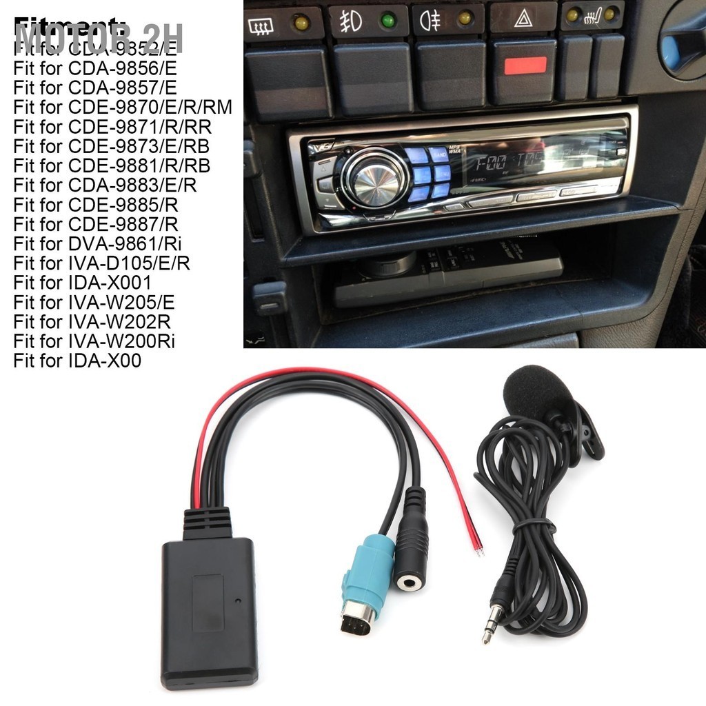 Motor 2H อะแดปเตอร์สายเคเบิล Bluetooth 5.0 AUX พร้อมไมโครโฟน Fit สำหรับ ...