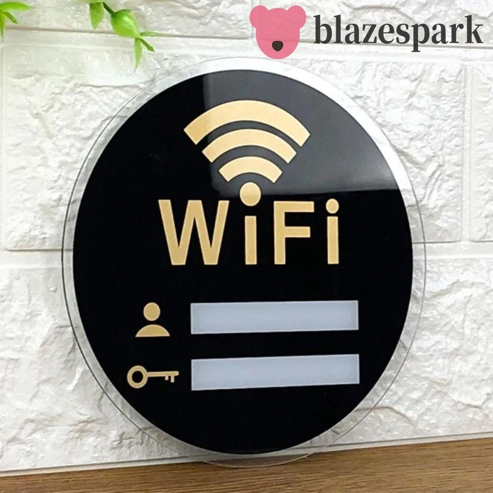 Blazespark 3D สติ๊กเกอร์ติดผนัง, ทะเบียน Wifi ลายเขียนซ้ําได้, ป้ายไร้สายทนต่อการตกสะดวก Wifi ...