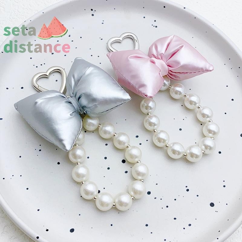 [Setad] พวงกุญแจโซ่มุกโบว์สไตล์เกาหลีพร้อมพวงกุญแจโบว์ 3D - ของขวัญเด็ก ...