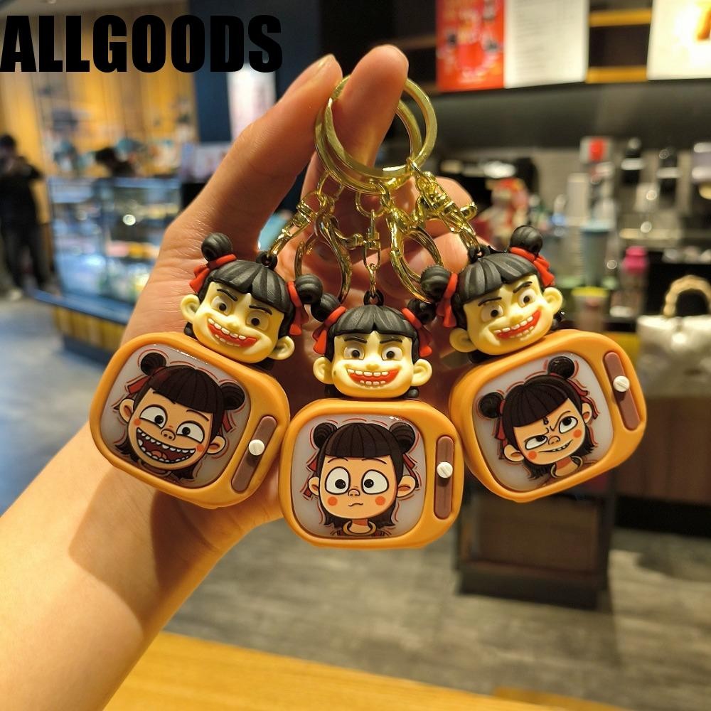 Allgoods สีสันกระพริบ Ne Zha พวงกุญแจ, Kawaii พลาสติกทีวีของเล่นจี้ ...