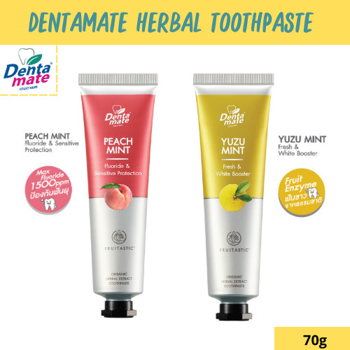 Dentamate Peach Mint & Yuzu Mint Herbal Extract Toothpaste เดนตาเมท ยา ...