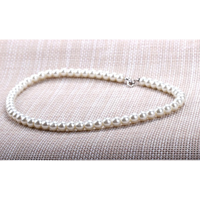 [HBMR] สร้อยคอลูกปัดไข่มุกเทียม สีขาว 8 มม. HL | Shopee Thailand