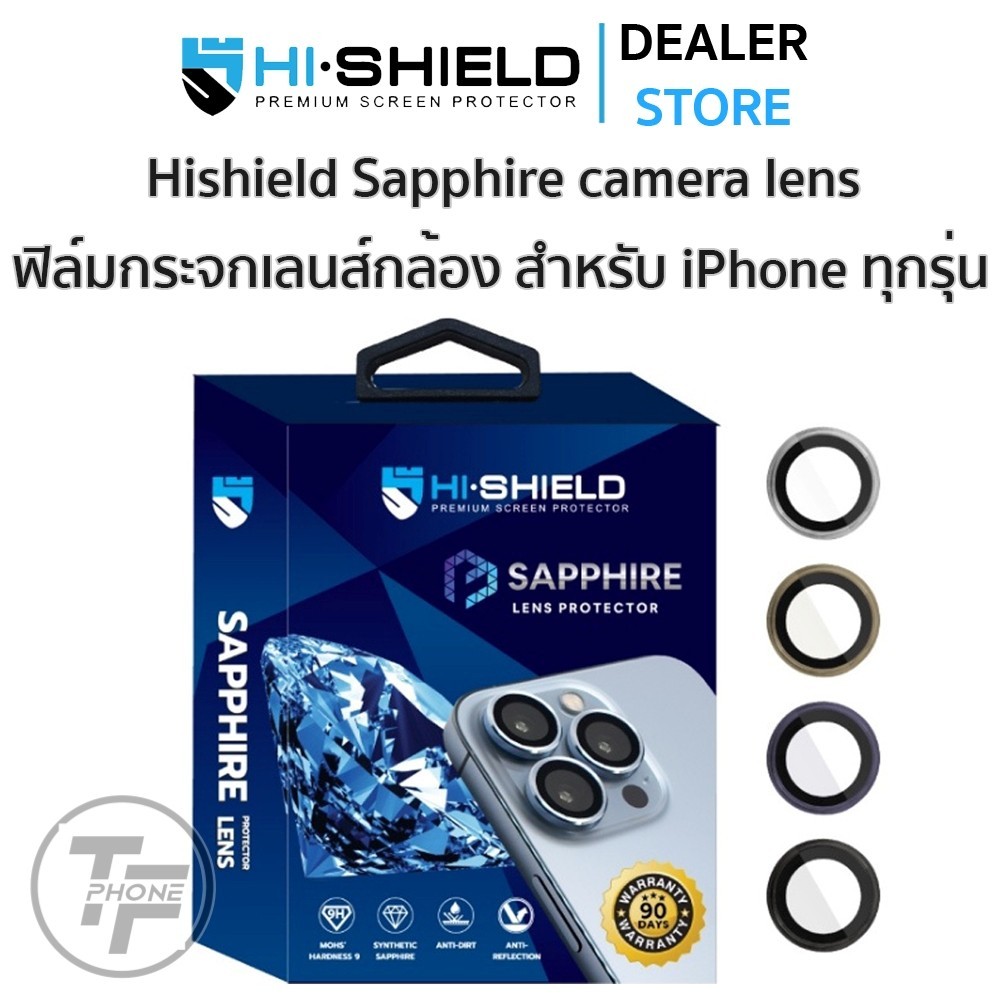 HiShield Sapphire lens ฟิล์มกระจกกล้อง ใช้สำหรับ iPhone 16 Pro Max / 15 ...