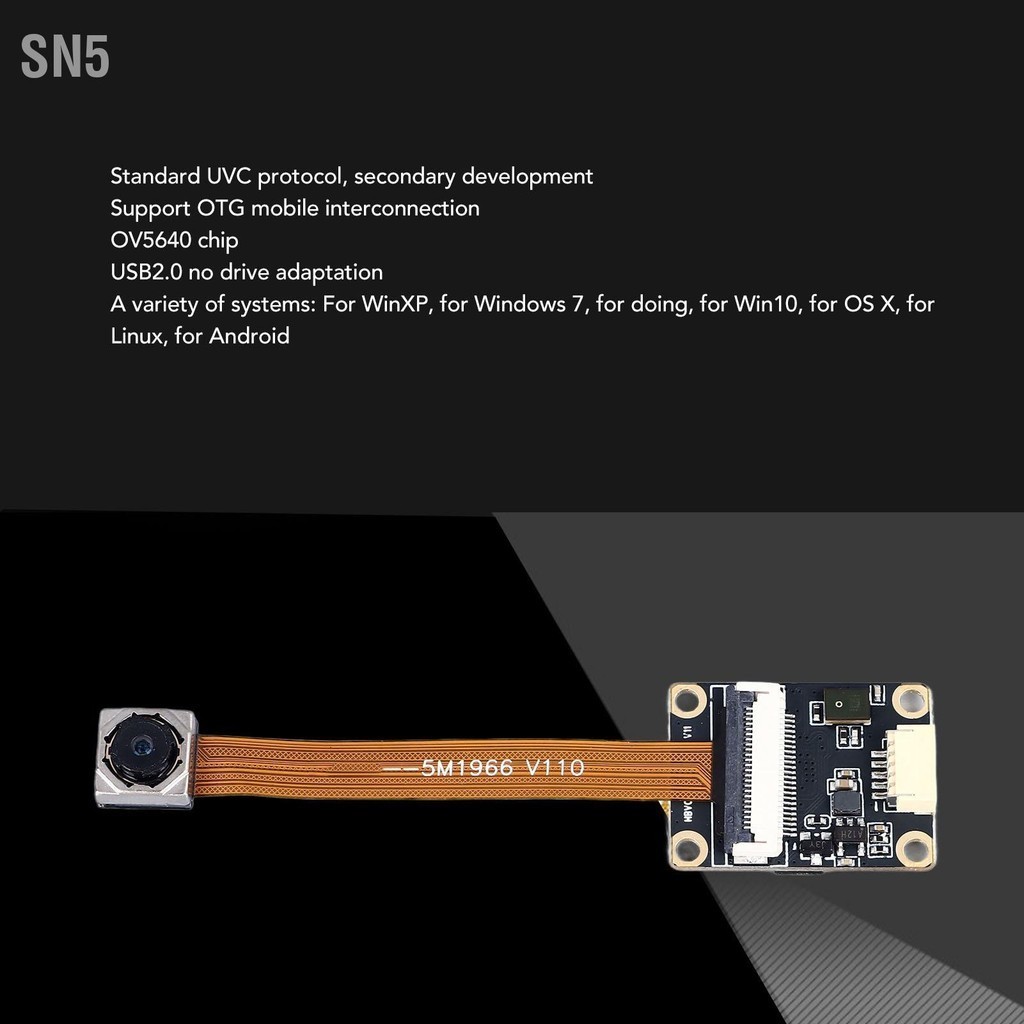 SN5 โมดูลกล้อง USB 5MP 2K 120 องศามุมกว้าง Distortionless ไมโครโฟนในตัวสำหรับแล็ปท็อป | Shopee ...