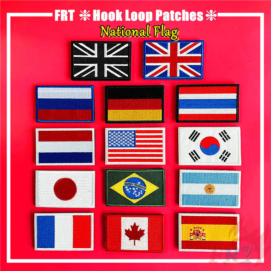 ☸ National Flag Hook Loop Patch ☸ 1Pc DIY Velcro Badges Embroidered ...