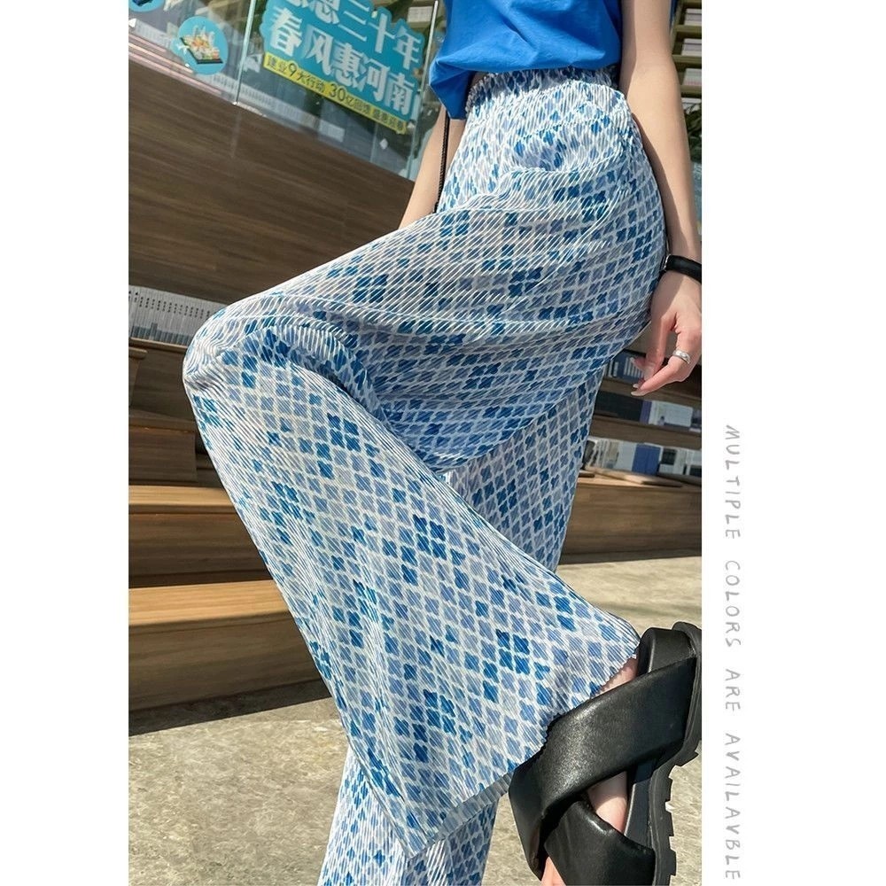 กางเกงขายาวอัดพลีท กางเกงขายาว ตัวผ้านิ่มใส่สบาย เอวยางยืดขายาว เสื้อ ...