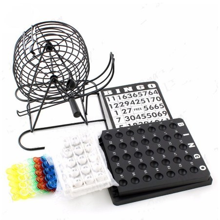 บิงโกแบบดั้งเดิม Lotto Lottery Family Bingo Game Set - Cage Balls Cards ...